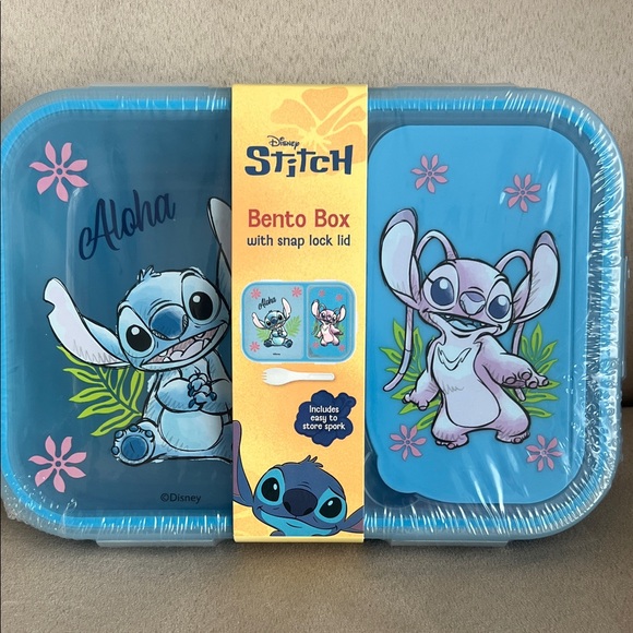 Disney | Kitchen | New Disney Stitch Bento Box With Snap Lock Lid ...